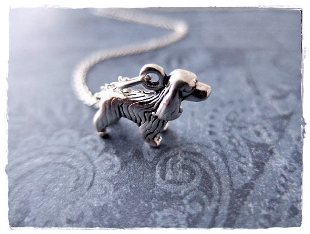 Silver Cocker Spaniel Necklace - Sterling Silver Cocker Spaniel Charm ...