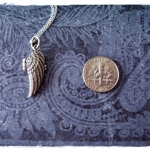 Silver Angel Wing Locket Necklace - Sterling Silver Angel Wing Locket ...