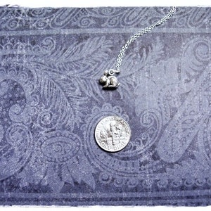 Silver Bunny Rabbit Necklace - Sterling Silver Bunny Rabbit Charm on a ...