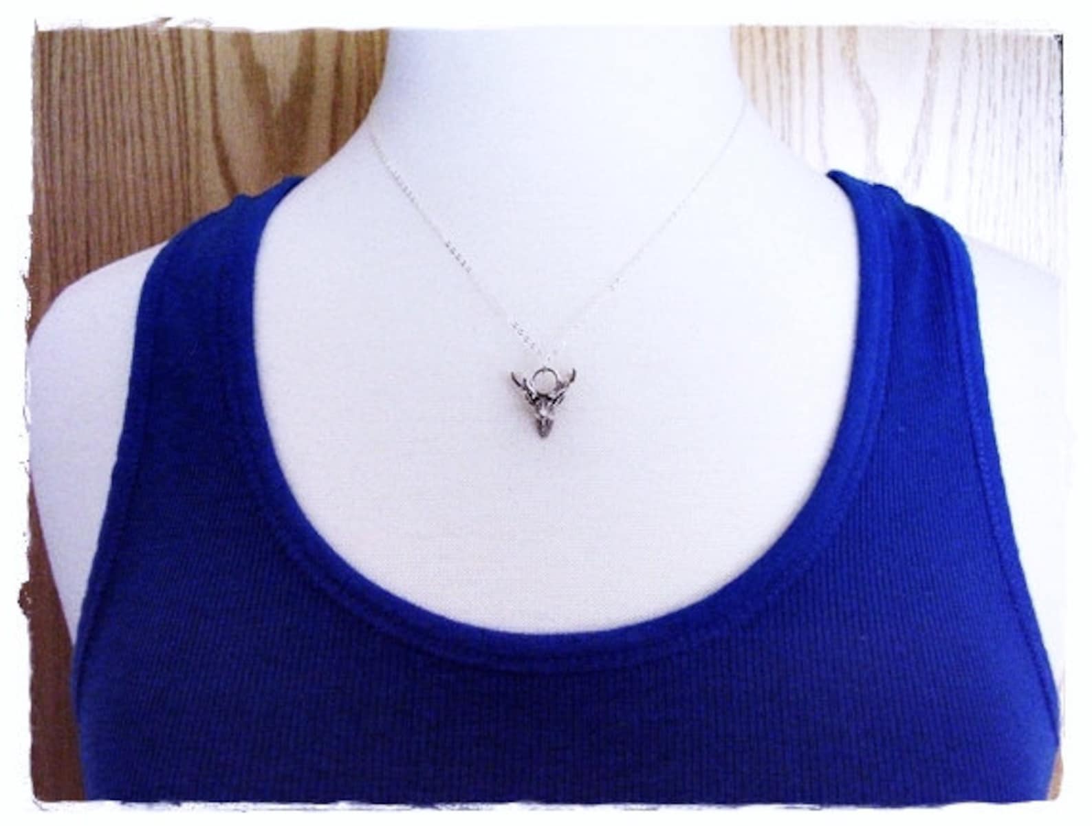 Silver Elk Head Necklace - Sterling Silver Elk Head Charm on a Delicate ...