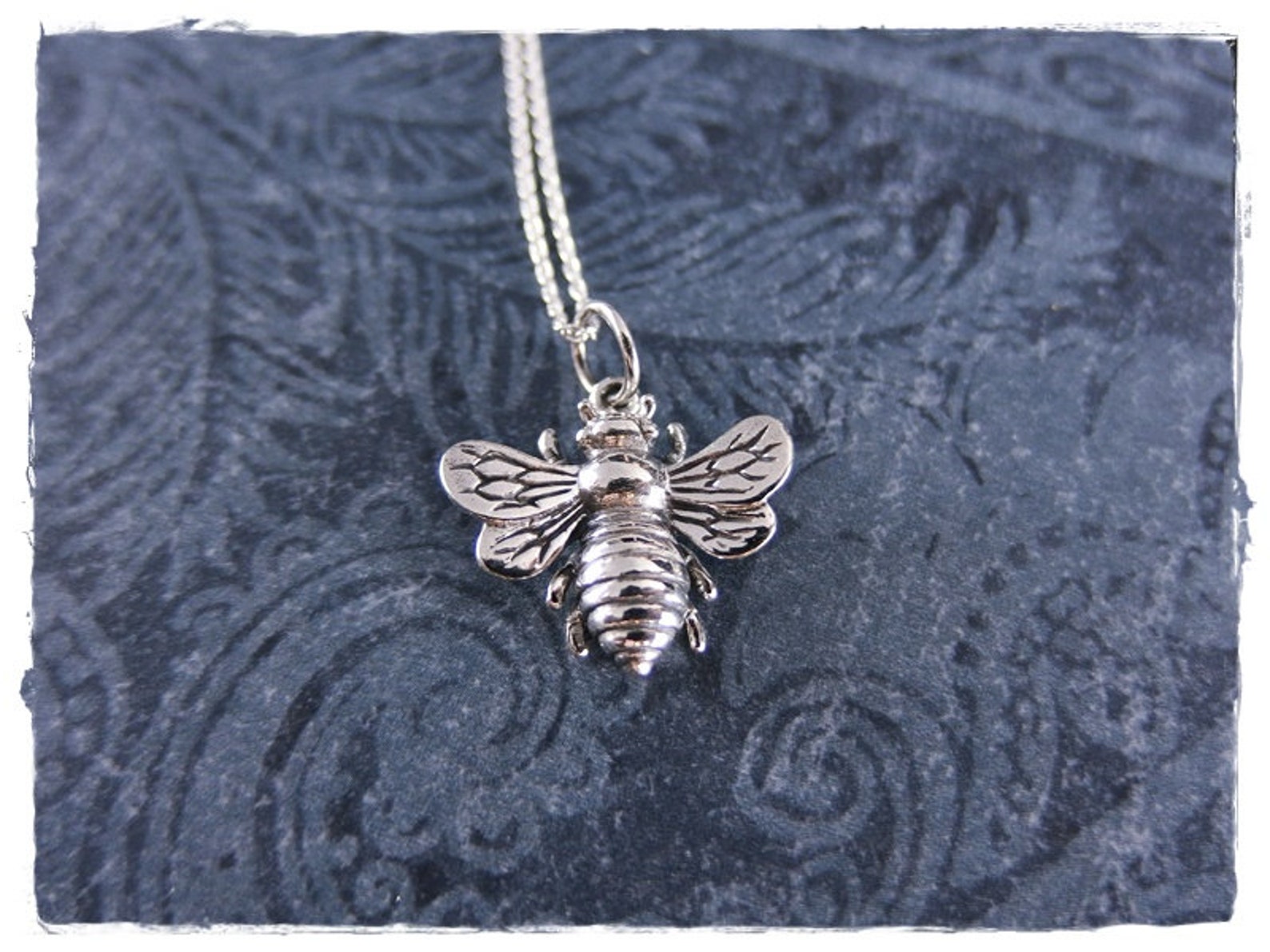 Silver Bumble Bee Necklace Sterling Silver Bumble Bee Charm - Etsy