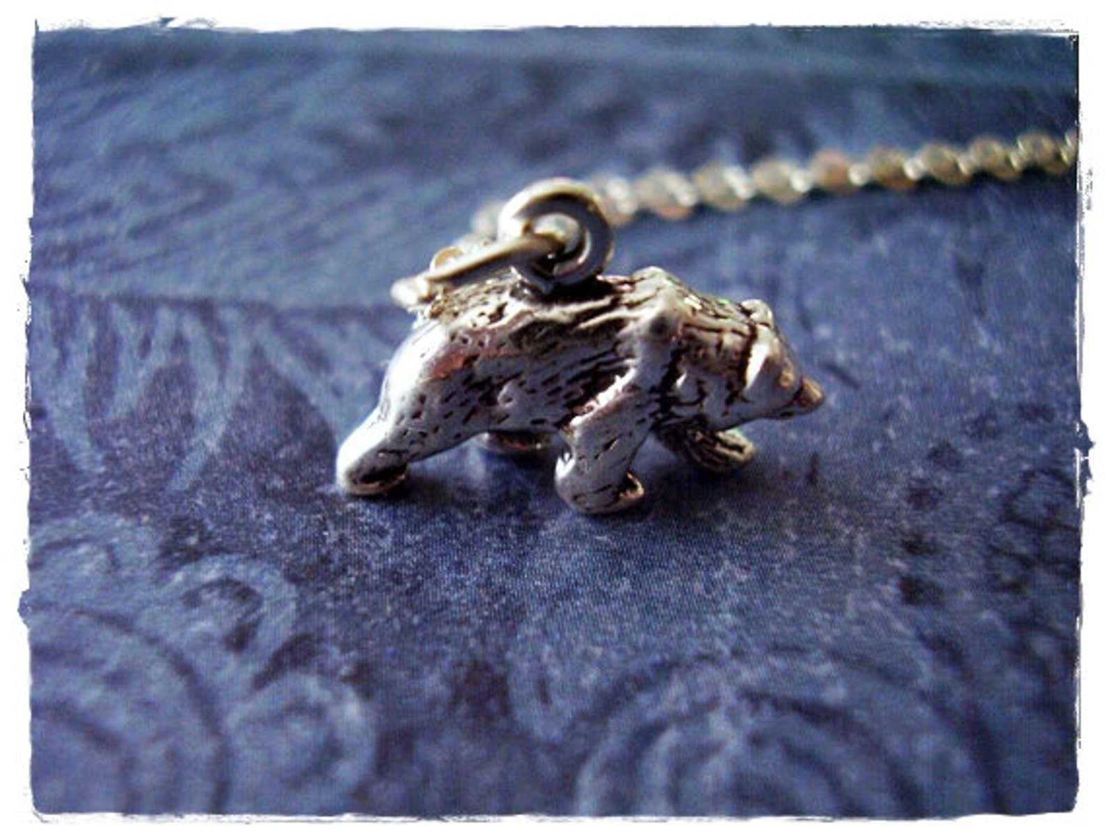 Silver Bear Necklace - Sterling Silver Bear Charm on a Delicate Sterling Silver Cable Chain or ...