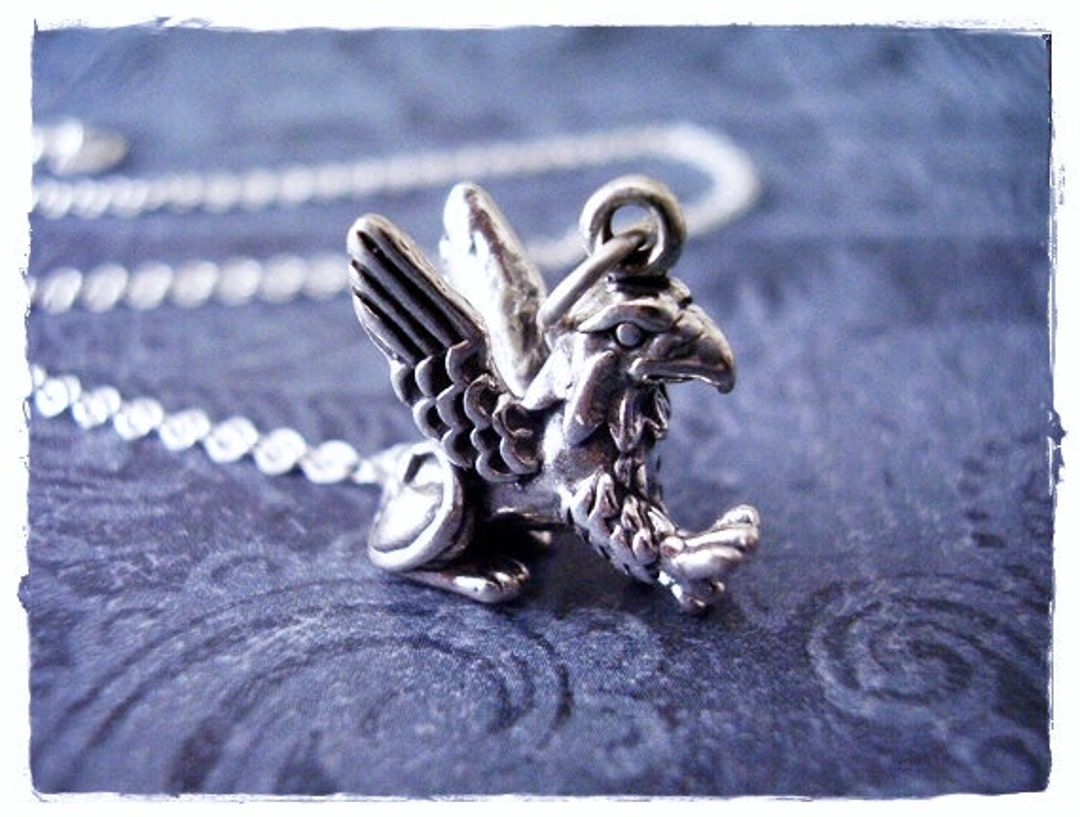 Silver Griffin Necklace - Sterling Silver Griffin Charm on a Delicate ...