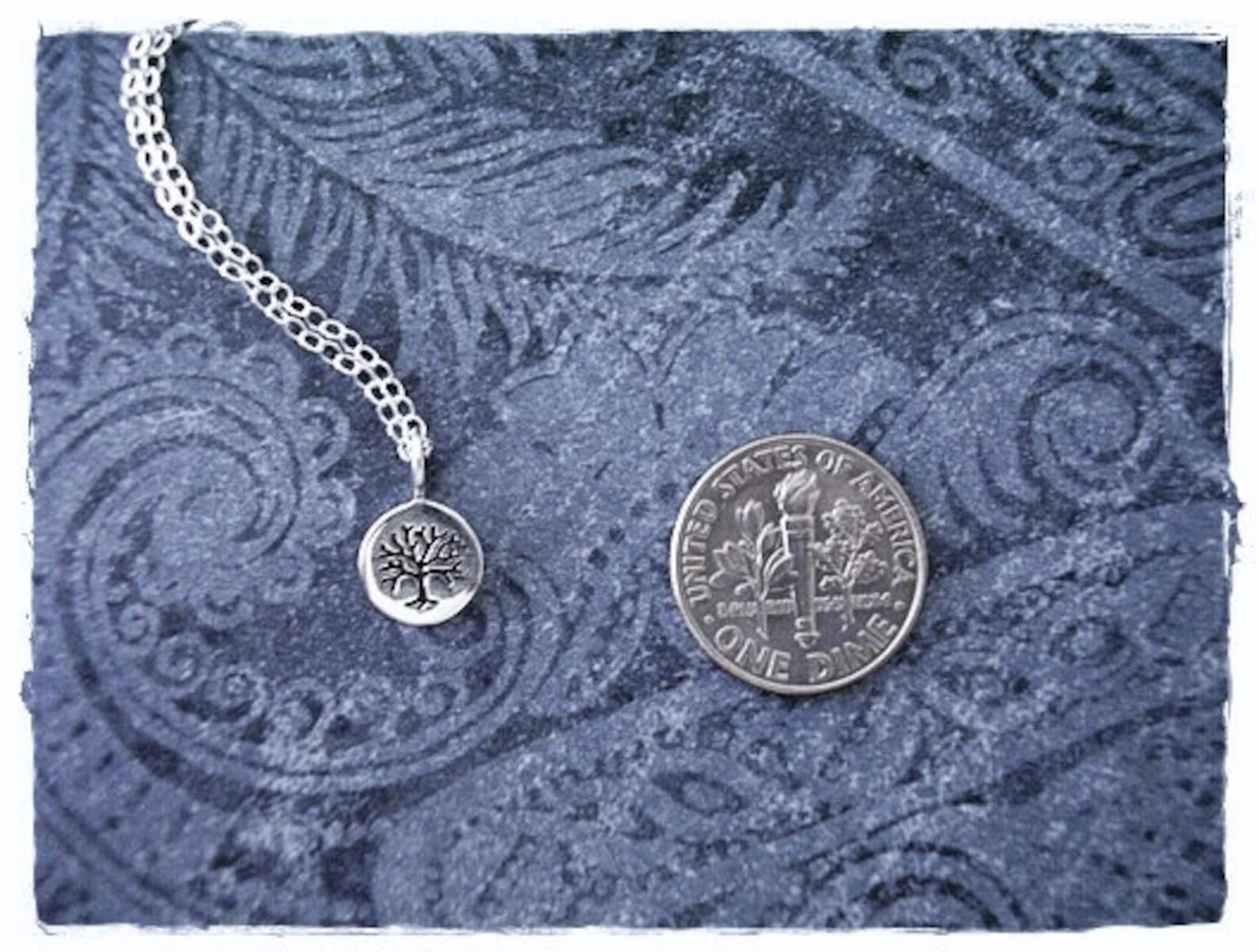 Tiny Rowan Tree Necklace Sterling Silver Rowan Tree Charm on | Etsy