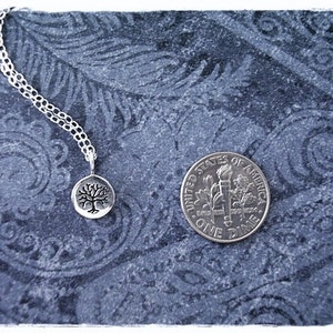 Tiny Rowan Tree Necklace - Sterling Silver Rowan Tree Charm on a ...