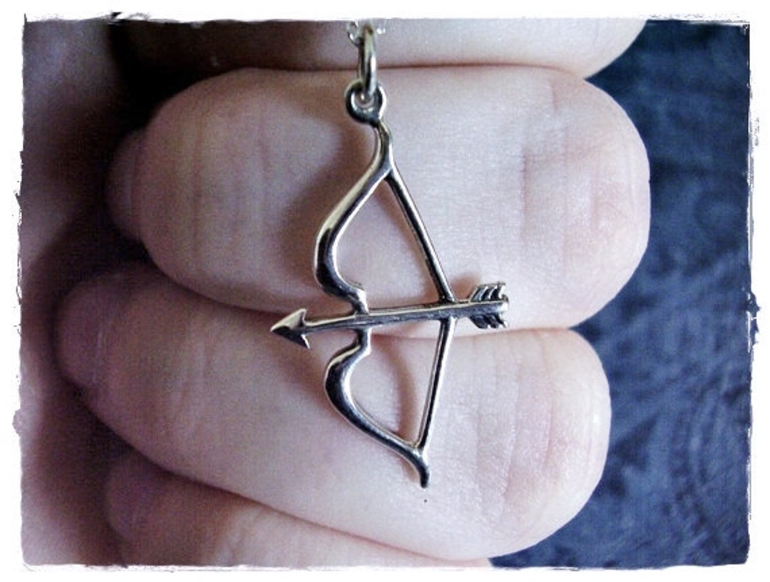 Silver Bow and Arrow Necklace - Sterling Silver Bow and Arrow Charm on ...
