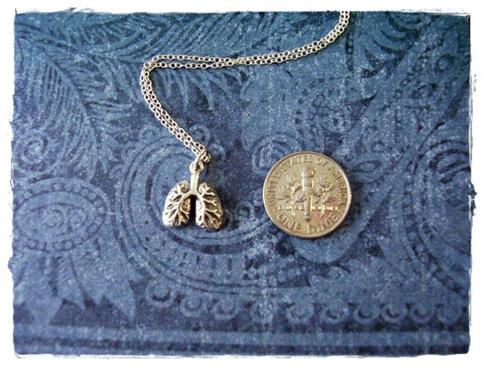 Silver Lungs Necklace - Sterling Silver Lungs Charm on a Delicate ...