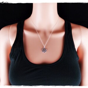 Small Pentagram Necklace Sterling Silver Pentagram Charm on a Delicate ...