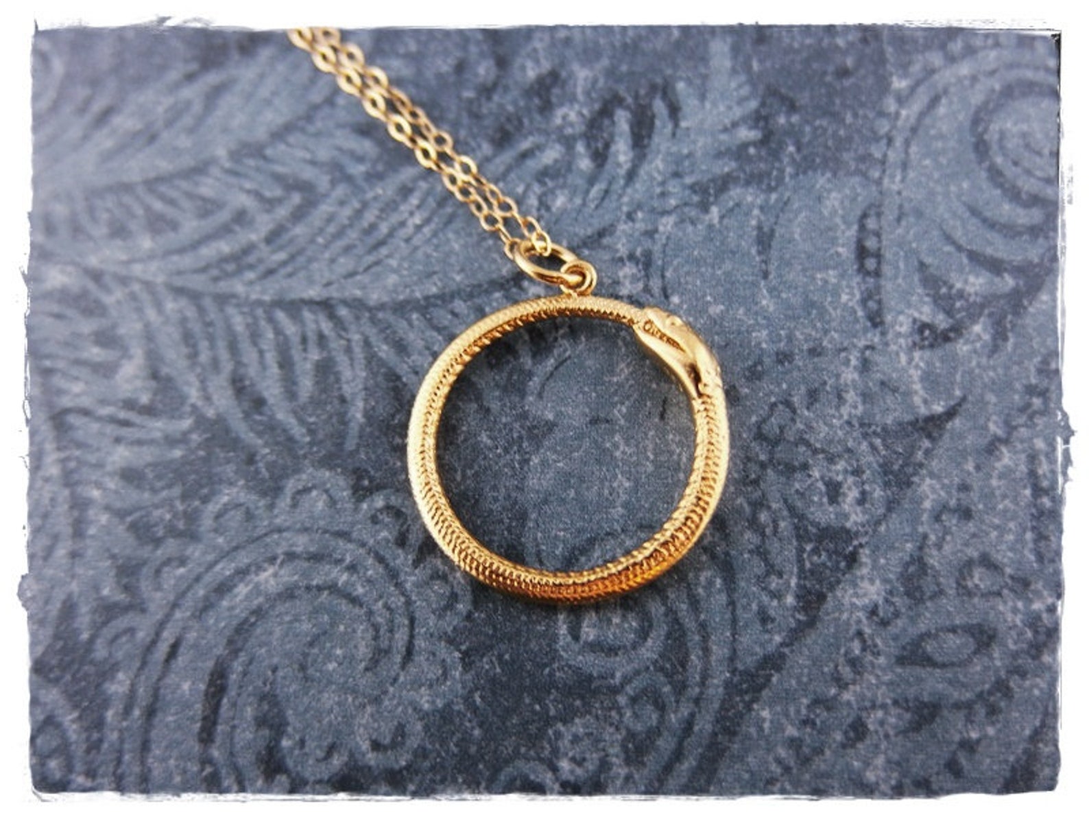 Gold Ouroboros Necklace 24kt Matte Gold Plate Ouroboros | Etsy