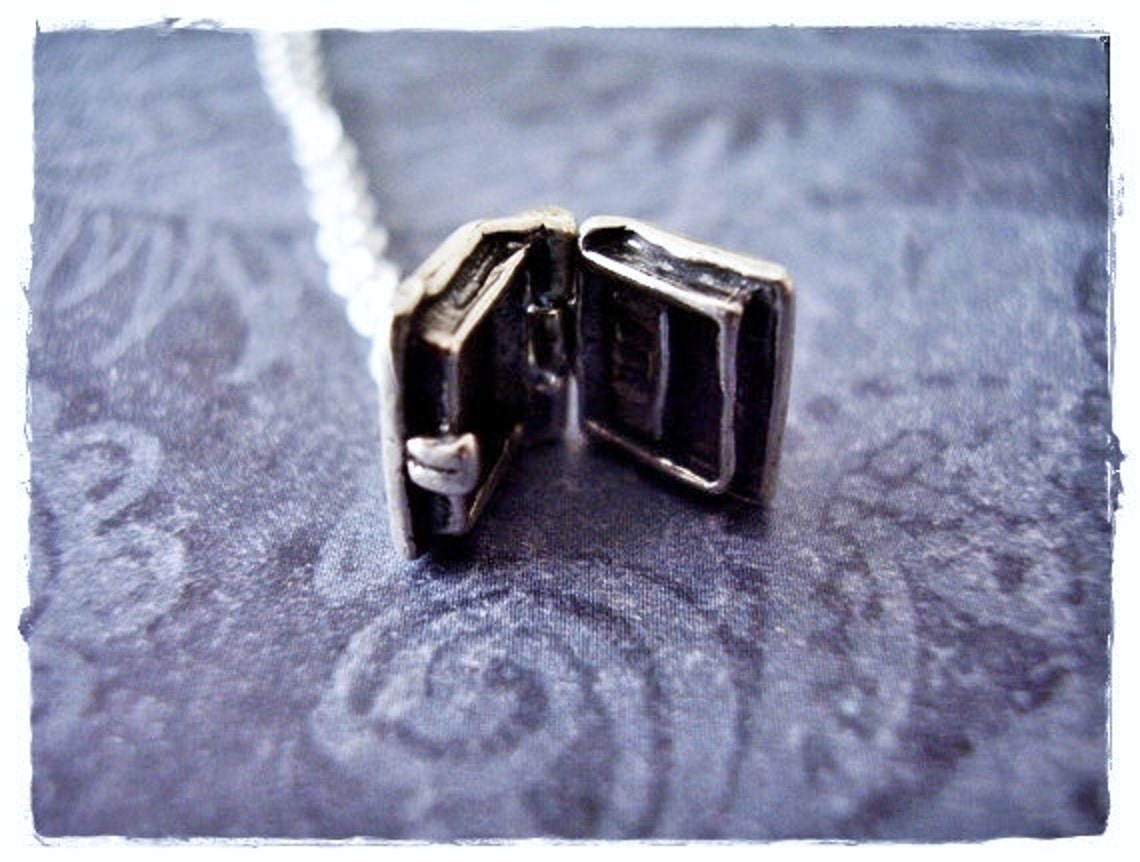 Tiny Bible Locket Sterling Silver Bible Locket on a Delicate - Etsy