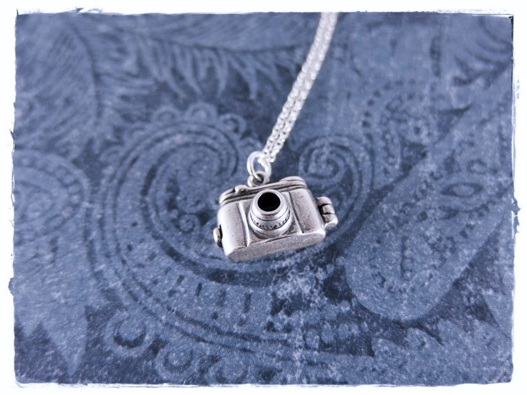 Movable Camera Necklace - Sterling Silver Camera Charm on a Delicate ...
