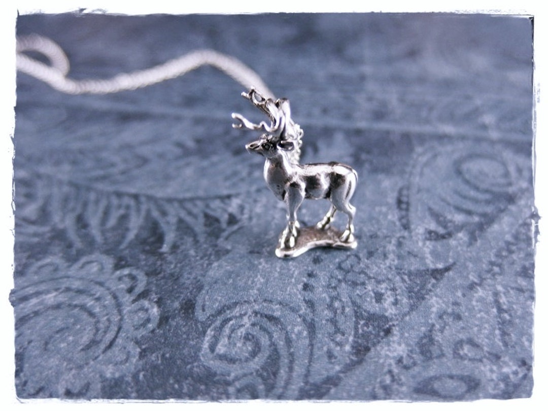 Silver Stag Necklace - Sterling Silver Stag Charm on a Delicate ...