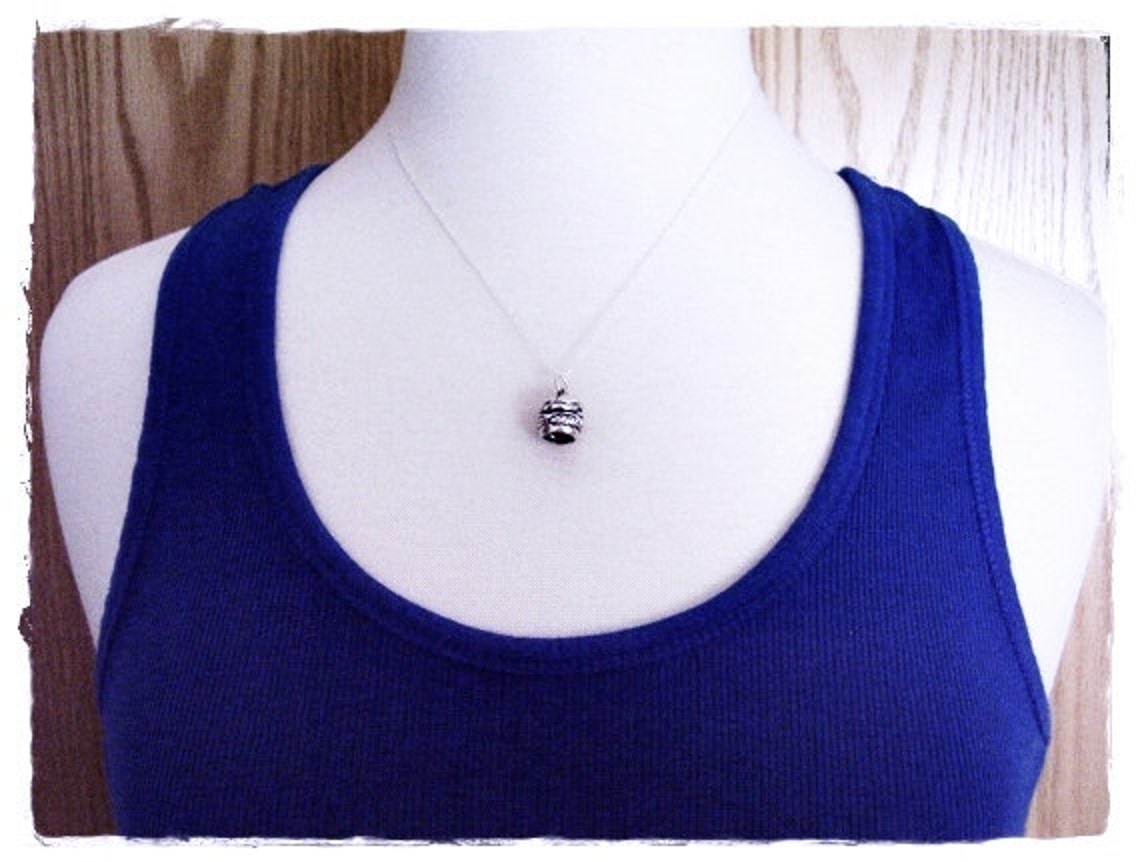 Silver Burger Necklace Sterling Silver Burger Charm on a - Etsy