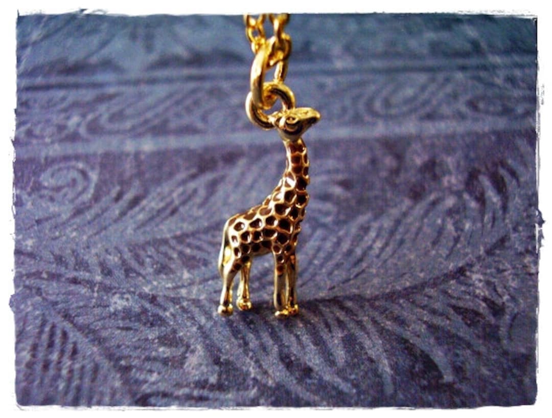 Gold Giraffe Necklace - Gold Giraffe Charm on a Delicate Gold Plated ...