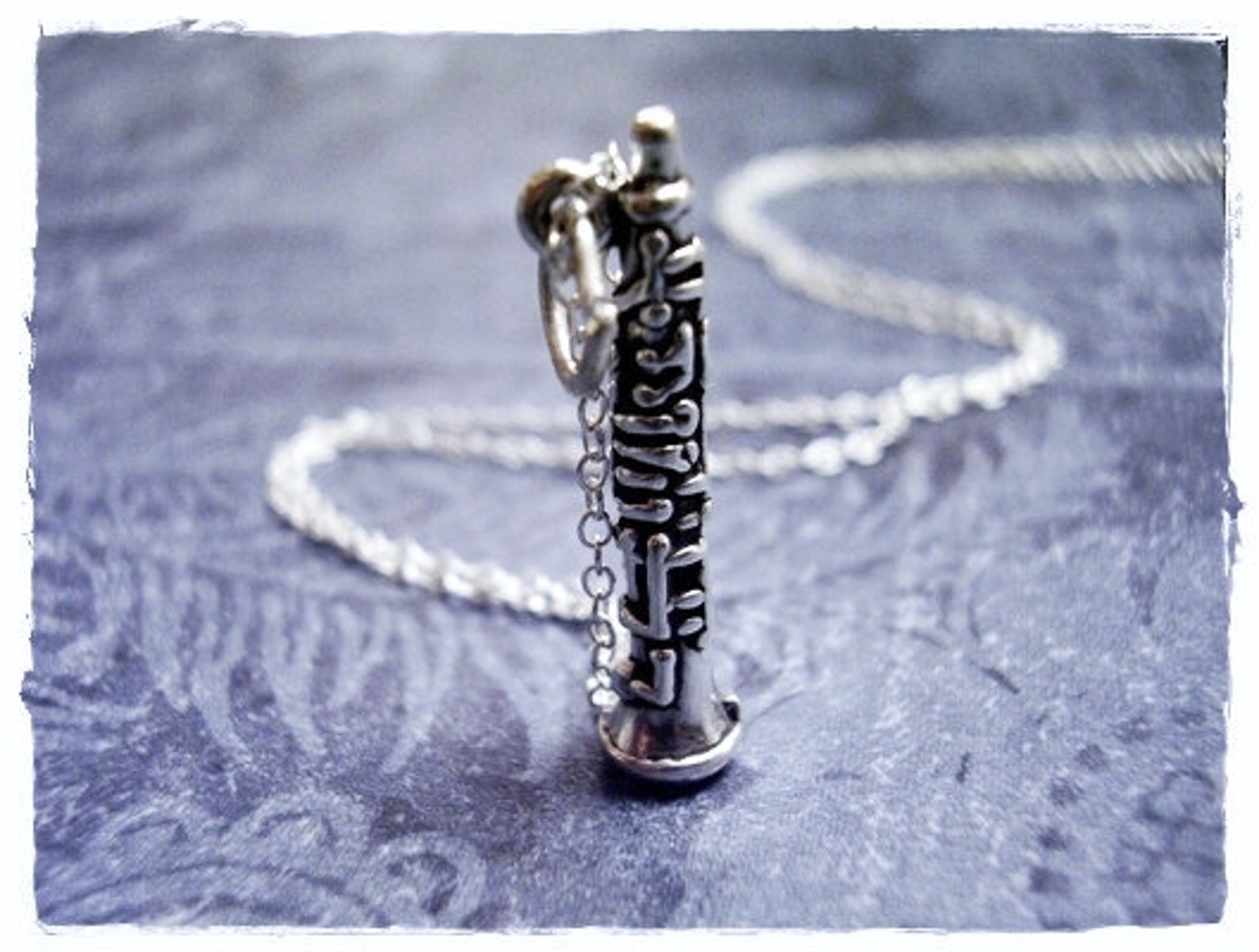Silver Oboe Necklace - Sterling Silver Oboe Charm on a Delicate ...