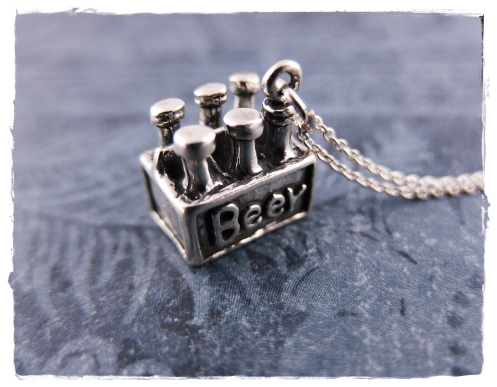 Silver Pack of Beer Necklace Sterling Silver Six Pack of | Etsy