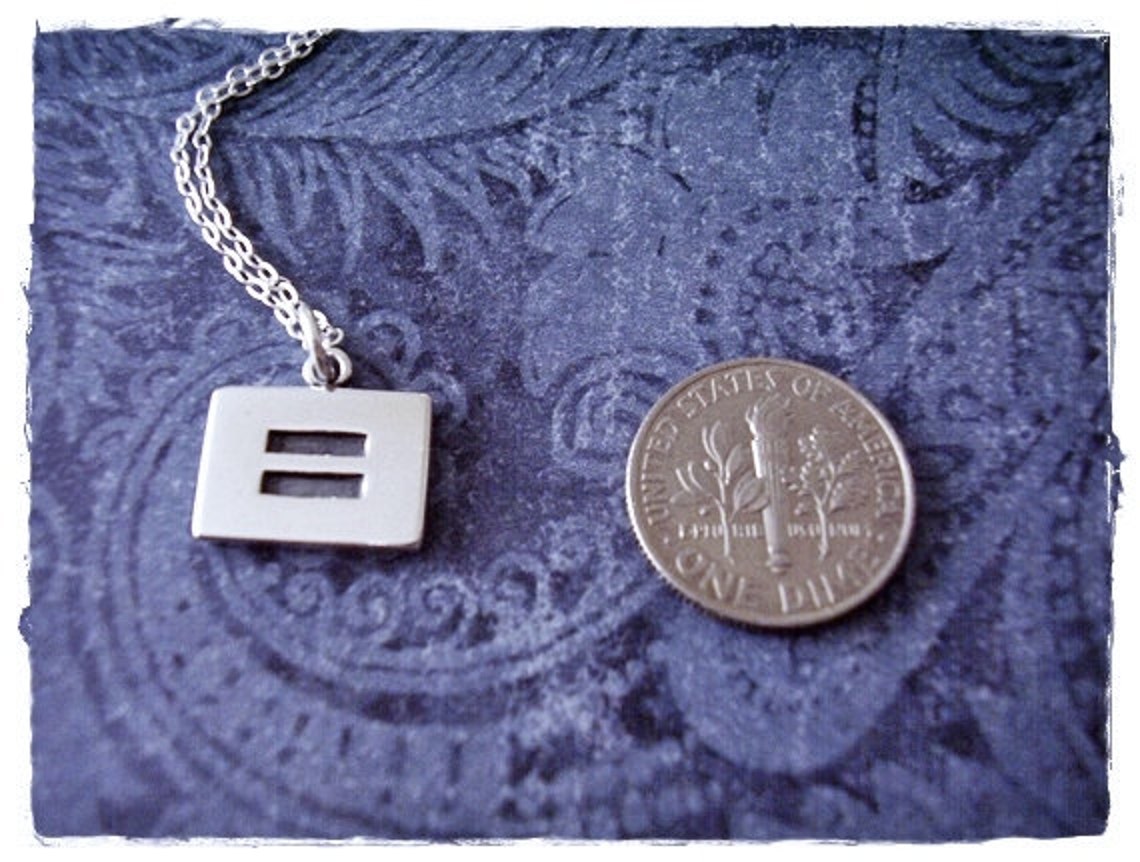 Silver Equality Necklace - Sterling Silver Equality Charm on a Delicate ...