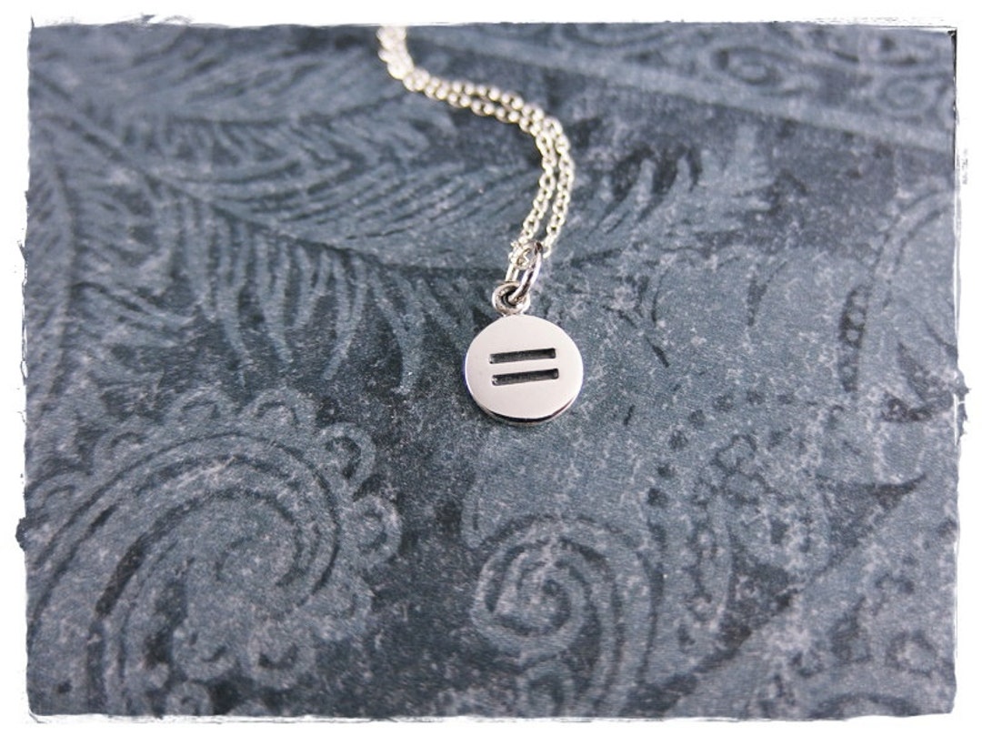 Tiny Equality Necklace - Sterling Silver Equality Charm on a Delicate ...