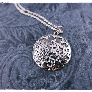 Silver Full Moon Necklace - Sterling Silver Full Moon Charm on a ...