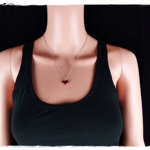 Red Heart Necklace - Red Enameled Antique Pewter Heart Charm on a ...