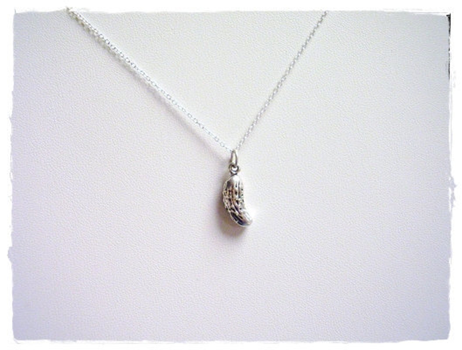 Silver Pickle Necklace Sterling Silver Pickle Charm on a - Etsy