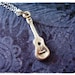 Tiny Silver Ukulele Necklace - Sterling Silver Ukulele Charm on a ...