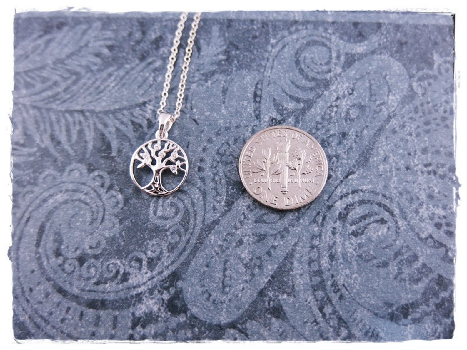 Crystal Rowan Tree Necklace - Rhodium Plated Sterling Silver Crystal ...