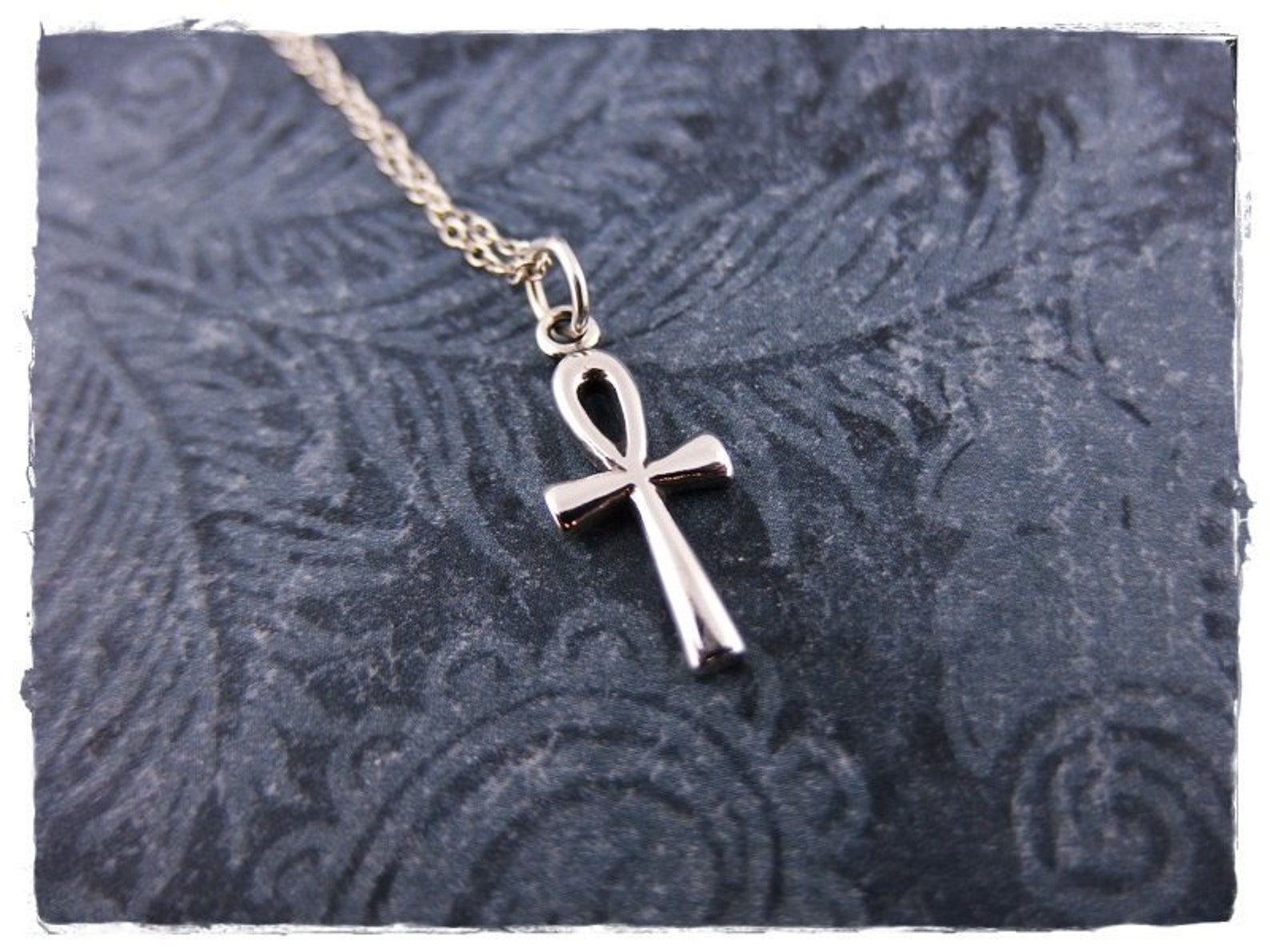Tiny Silver Ankh Necklace Sterling Silver Ankh Charm on a - Etsy