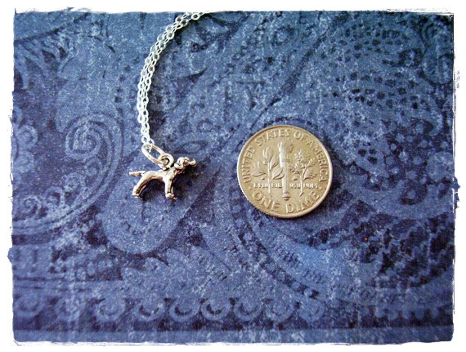 Tiny Pointer Dog Necklace - Sterling Silver Pointer Dog Charm on a ...