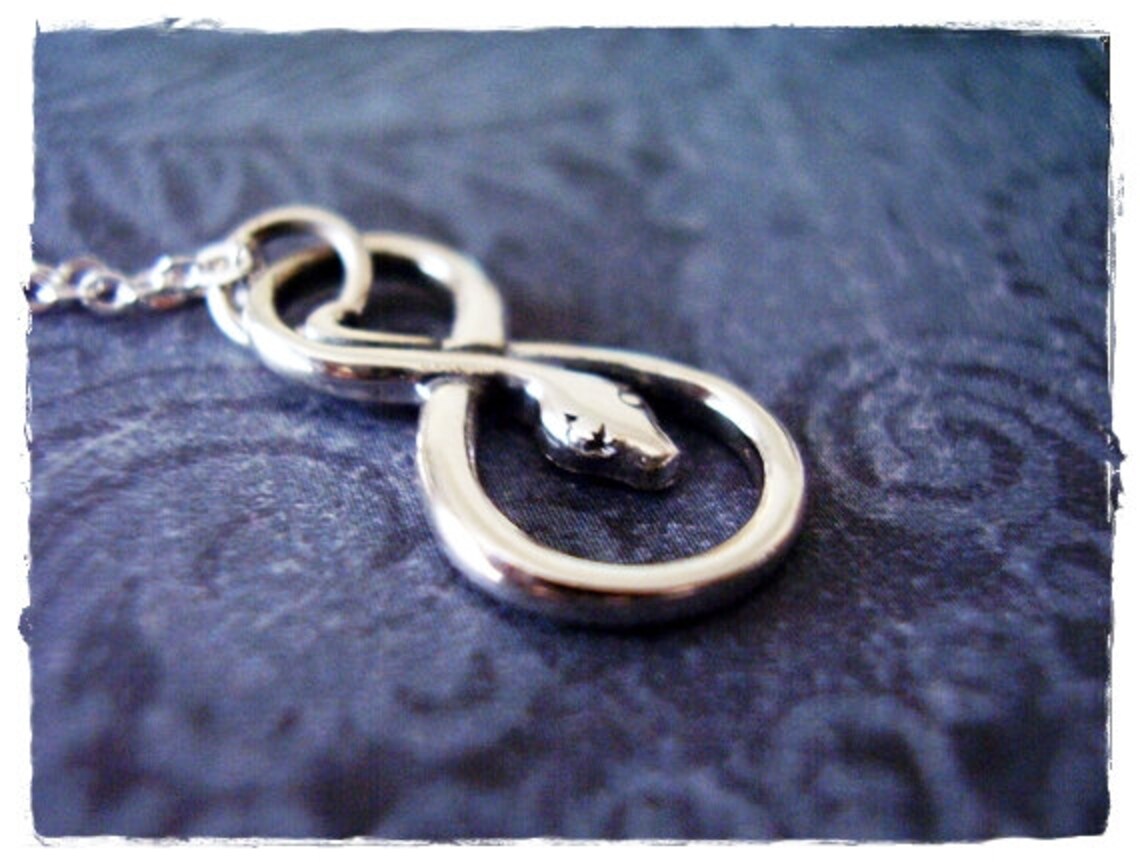 Silver Infinity Snake Necklace Sterling Silver Infinity | Etsy