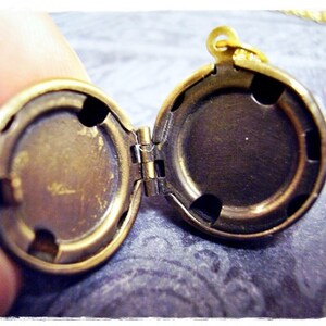 Round Gold Ball Locket Necklace - Antique Brass Round Ball Locket on a ...