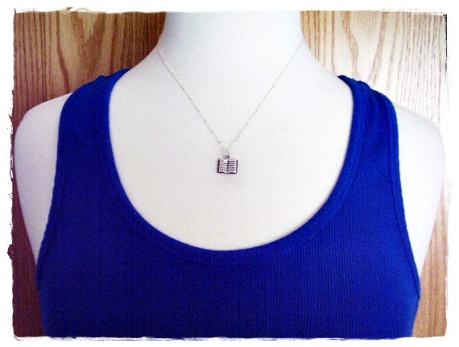 Silver Open Book Necklace - Sterling Silver Open Book Charm on a ...