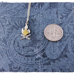 Gold and Silver Campfire Necklace - Bronze and Sterling Silver Campfire ...