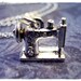 Silver Sewing Machine Necklace - Silver Pewter Sewing Machine Charm on ...
