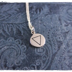 Tiny Water Element Necklace - Sterling Silver Water Element Charm on a ...