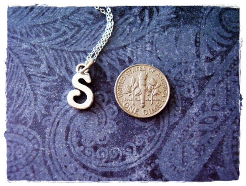 Silver Cursive S Initial Necklace Sterling Silver Cursive - Etsy