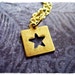 Gold Star Outline Necklace - Antique Brass Star Outline Charm on a ...