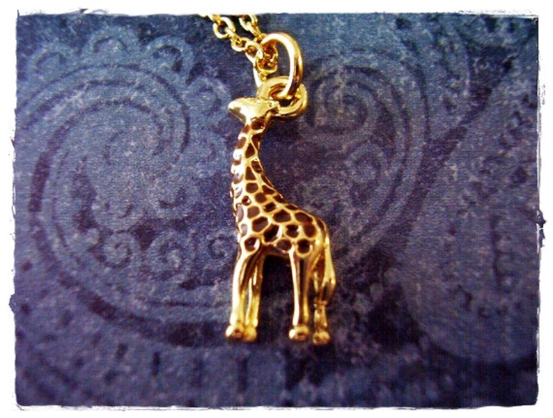 Gold Giraffe Necklace - Gold Giraffe Charm on a Delicate Gold Plated ...