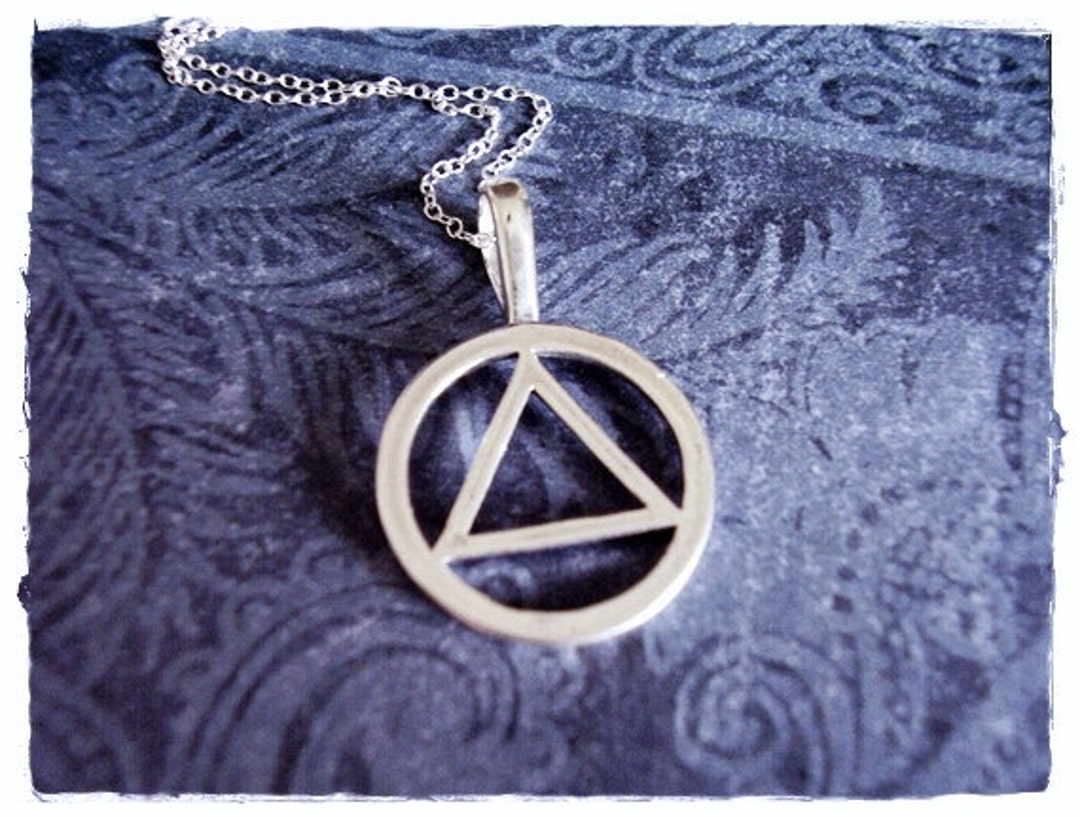 Large Silver Recovery Symbol Necklace - Sterling Silver Recovery Symbol ...
