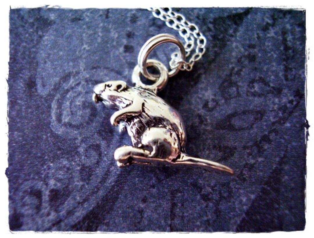 Silver Beaver Necklace - Sterling Silver Beaver Charm on a Delicate ...