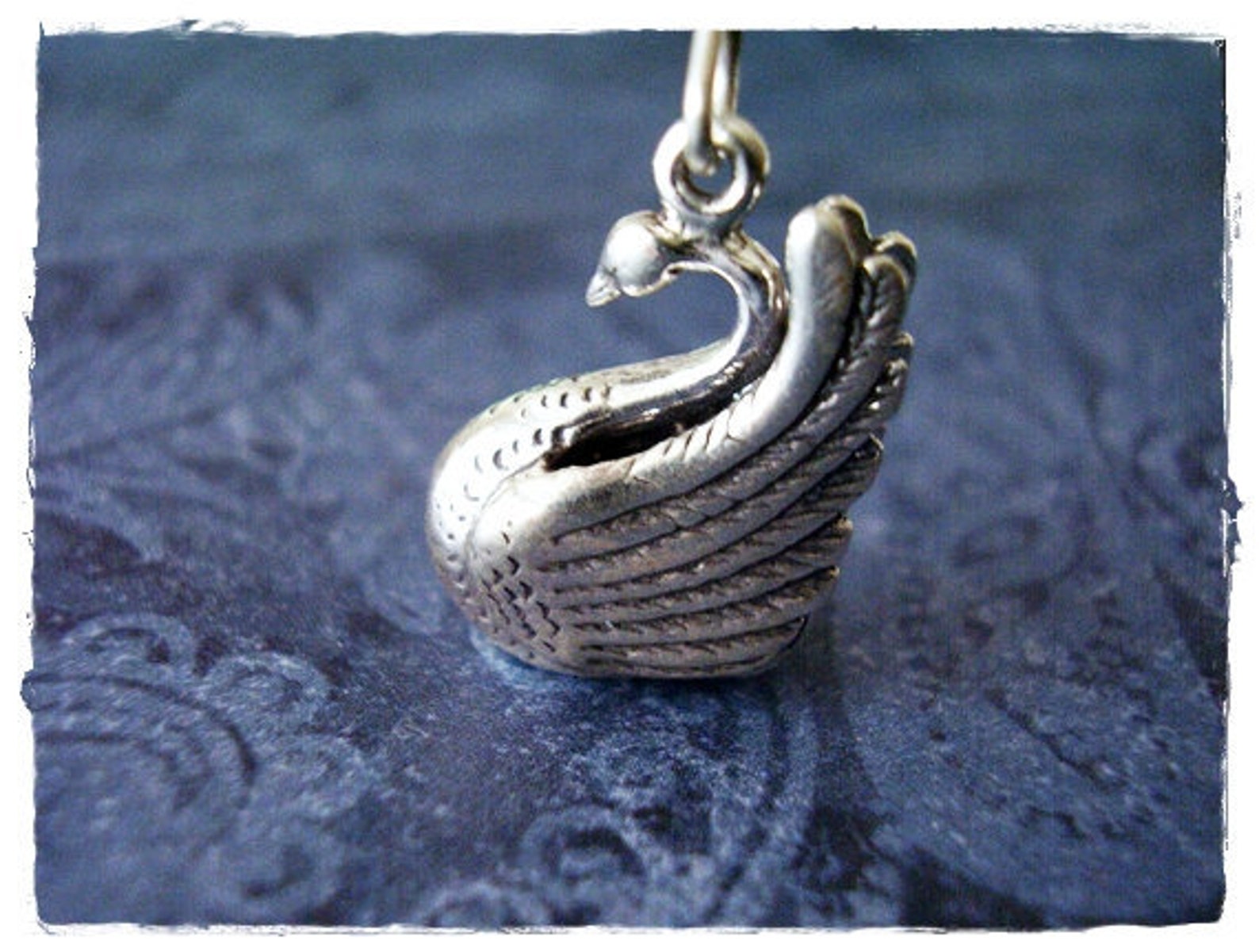 Large Silver Swan Necklace Large Sterling Silver Swan Charm - Etsy
