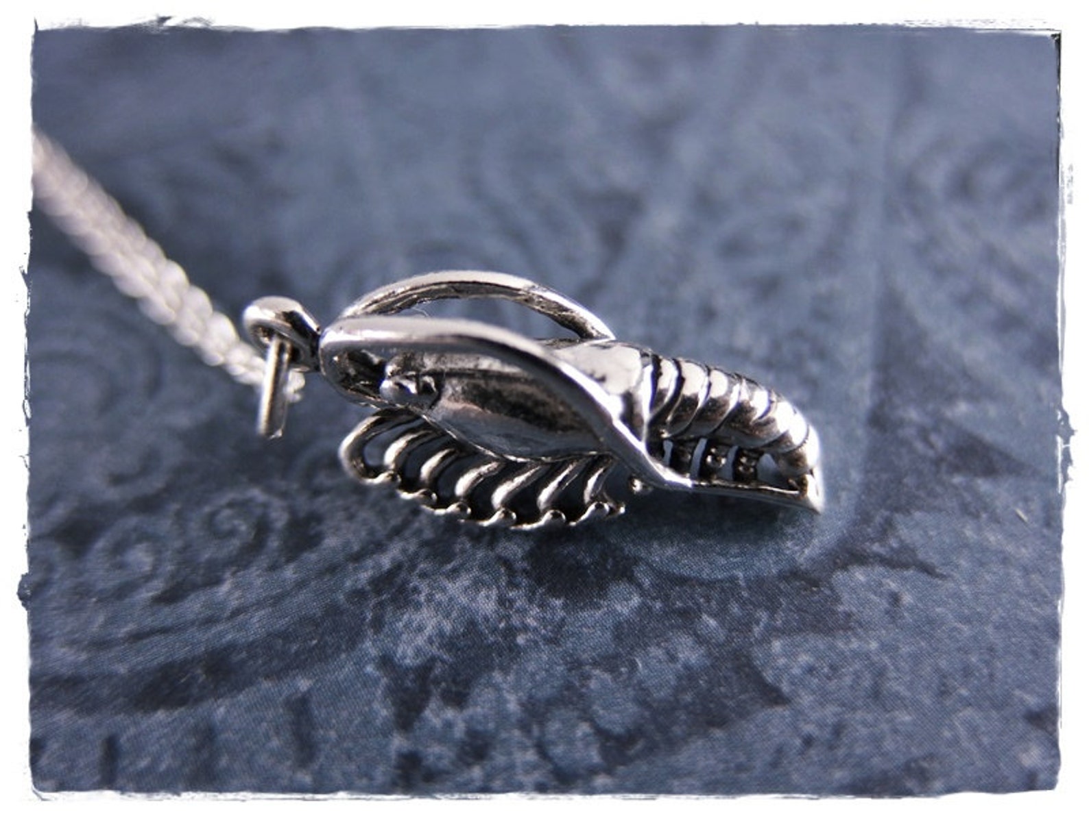 Silver Shrimp Necklace - Sterling Silver Shrimp Charm on a Delicate ...