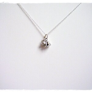 Silver Bunny Rabbit Necklace - Sterling Silver Bunny Rabbit Charm on a ...