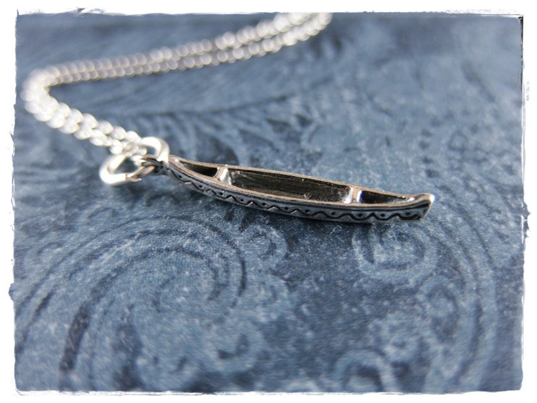 Silver Canoe Necklace - Sterling Silver Canoe Charm on a Delicate ...