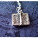 Silver Open Book Necklace - Sterling Silver Open Book Charm on a ...