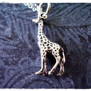 Tall Giraffe Necklace - Sterling Silver Giraffe Charm on a Delicate ...