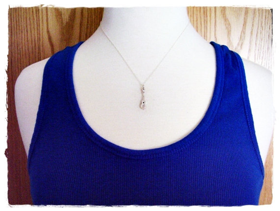 Tiny Silver Ukulele Necklace - Sterling Silver Ukulele Charm on a ...