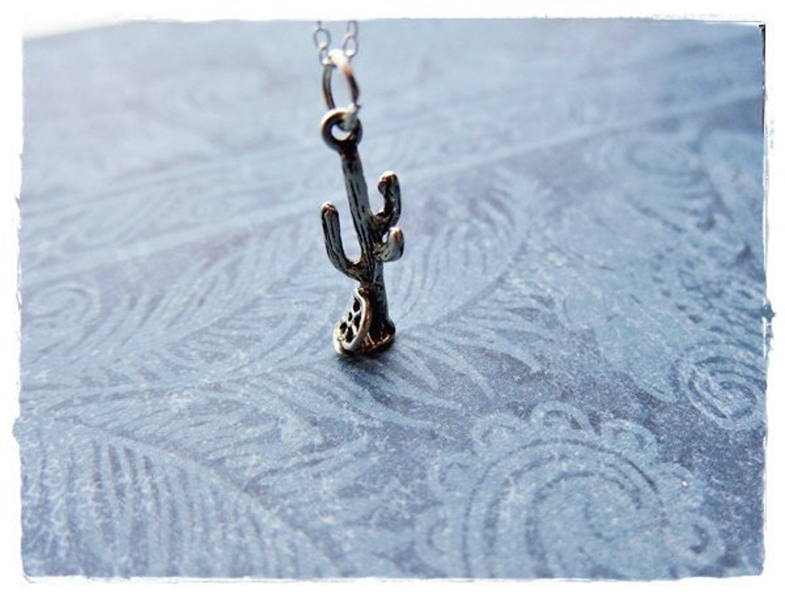 Silver Saguaro Necklace - Sterling Silver Saguaro Cactus Charm on a ...