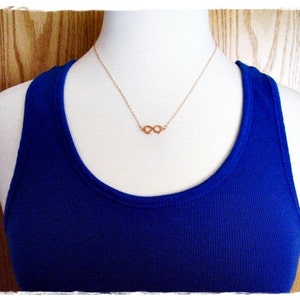 Rose Gold Infinity Necklace - Rose Gold Infinity Charm on a Delicate ...
