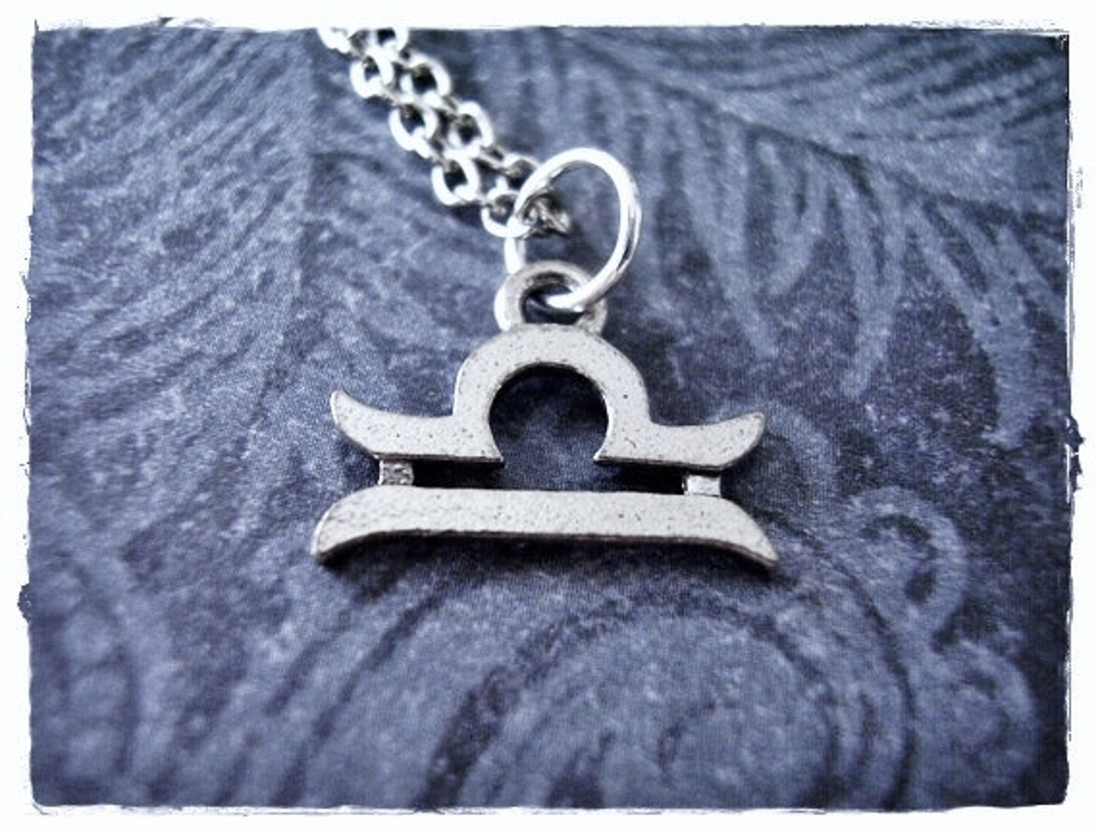 Silver Libra Zodiac Sign Necklace Antique Pewter Libra - Etsy